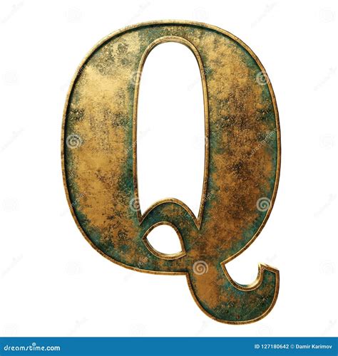 Old Bronze Ancient 3d Isolated Alphabet An Numbers Stock Illustration