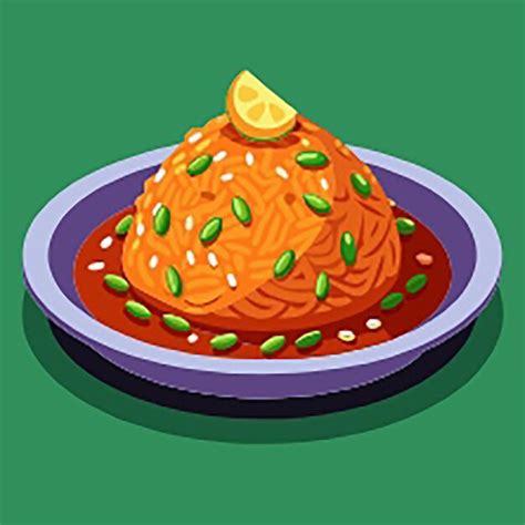 Jollof Rice Food Vector Illustration Premium Ai Generated Image