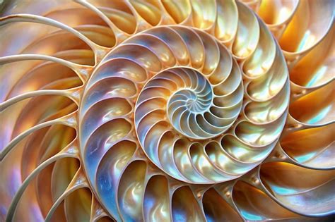 Pearl Structure Nautilus Symmetry Cross Section Inside Pattern Nature