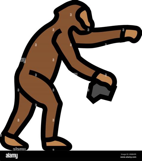 Australopithecus Human Evolution Color Icon Vector Illustration Stock