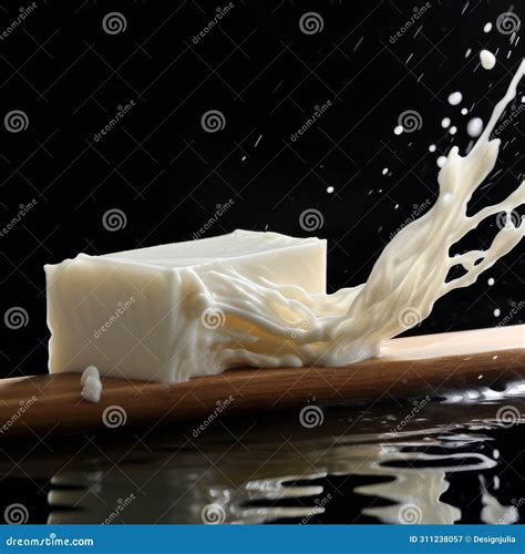 Dynamic Scene With Soap Bar Creating Abundant Delicate Lather In