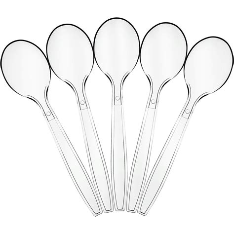 Plasticpro Disposable Clear Plastic Soup Spoons Heavyweight Box Of 200 Count Walmart