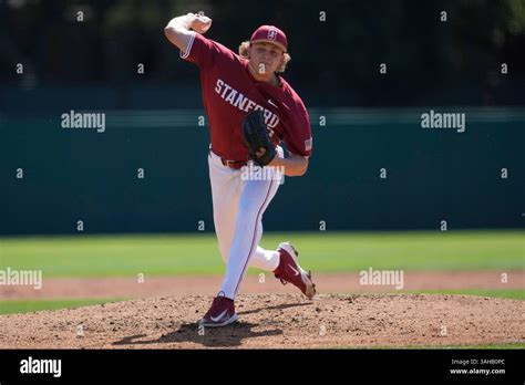 Stanford Pitcher Joey Volchko Against California During An Ncaa College