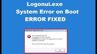 Best Of The Best Tips About How To Fix Logonui Exe Commandbid