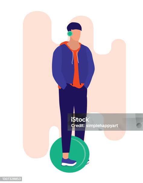 전기 외발 자전거를 타고 남자 친환경 교통 개념 벡터 플랫 만화 일러스트레이션 십대에 대한 스톡 벡터 아트 및 기타 이미지 십대 개념 교통수단 Istock