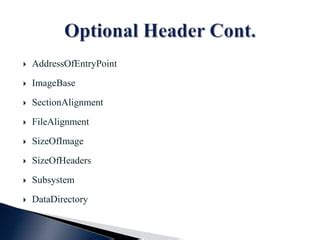 Reversing Malware Analysis Training Part Windows Pefile Formatbasics Ppt