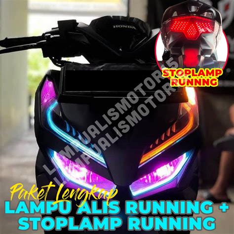 Jual Lampu Alis Running Plus Stoplamp Running Vario 125 150 Free Devil Eye Lampu Rem Vario