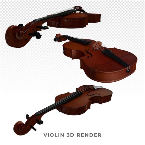 Premium Psd Violin 3d Render