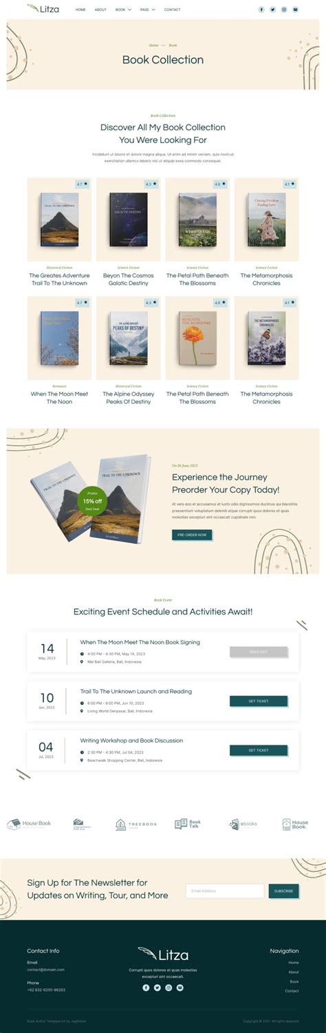 Download Litza Book Author And Writer Elementor Template Kit