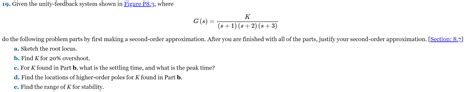 solved 19 given the unity feedback system shown in figure