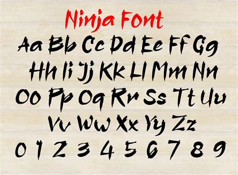 Ninja Assassin Font Svg Ninja Font Assassins Alphabet Clipart Svg