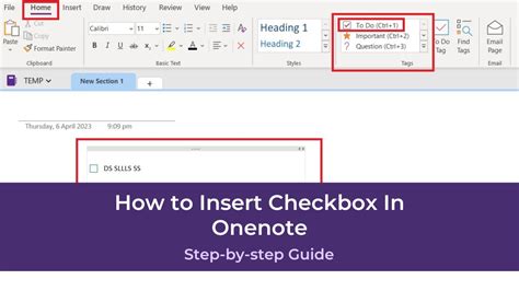 how to insert checkbox in onenote presentationskills me