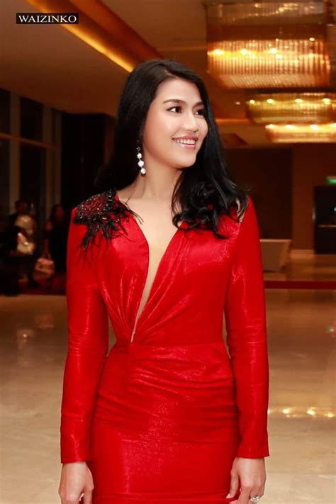 Ei Chaw Po Traditional Dresses Red Leather Jacket Dress