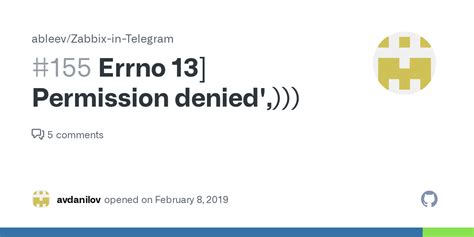 Errno 13 Permission Denied · Issue 155 · Ableevzabbix In Telegram · Github