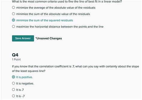Solved Q1 1 Point What Is The Definition Of The Residual For