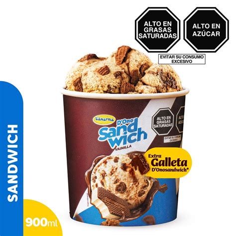 Helado Donofrio Donosandwich Vainilla 900 Ml Tottus Perú