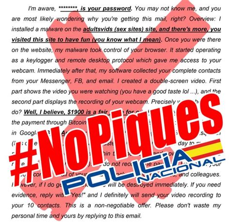La Polic A Nacional Alerta De Una Campa A Masiva De Intentos De Ciberestafa Mediante Sextorsi