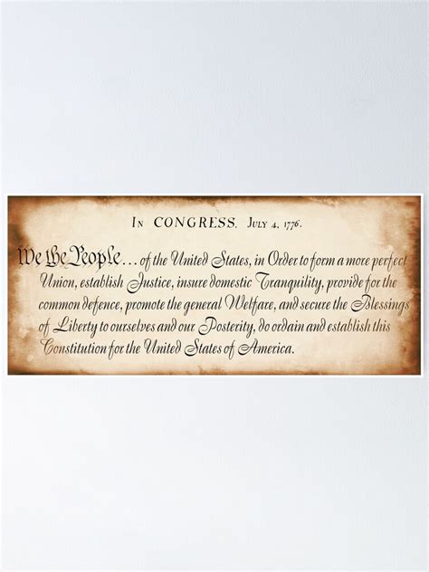 Preamble To The United States Constitution Poster For Sale By Daniel