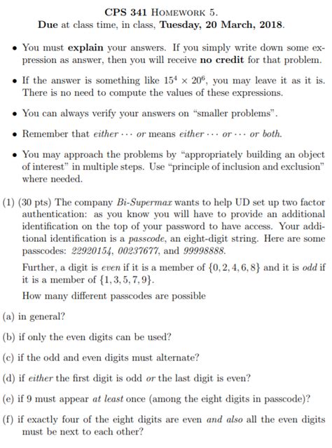 solved cps 341 homework 5 due at class time in class