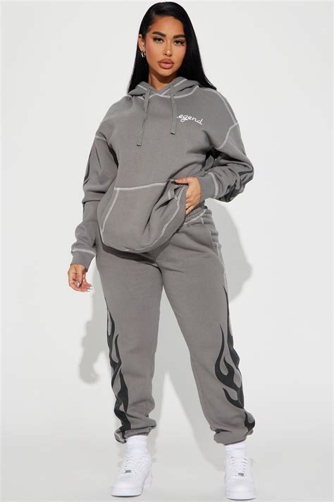 Legend Life Sweatsuit Grey Fashion Nova Matching Sets Fashion Nova