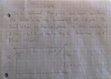 Solved In A Balanced Three Phase Wye Wye System The Source Chegg