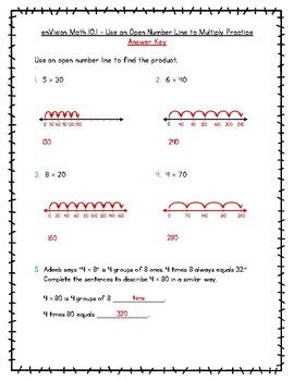 Envision Math Practice Rd Grade Topic Open Number Lines To Multiply
