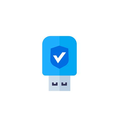 Usb Stick Data Protection Security Key Vector Icon On White Flat Style 4388631 Vector Art At