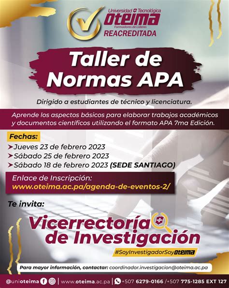 Talleres Apa Universidad Tecnológica Oteima