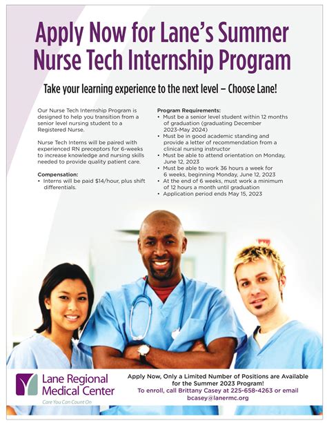 Apply Now For Lanes Summer Nurse Tech Internship Program
