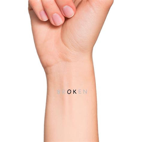 Broken Ok Words Temporary Tattoo Im Broken Im Ok Lettering Tattoo Grunge Tattoo