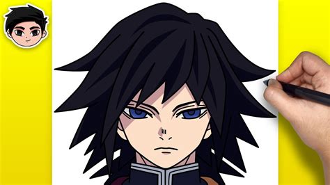 How To Draw Giyu Tomioka From Demon Slayer Easy Step By Step Youtube