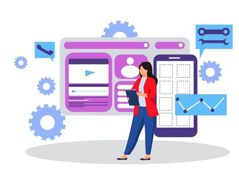 Premium Vector Flat Illustration Of Web Programmer Or Developer Working On Website Application