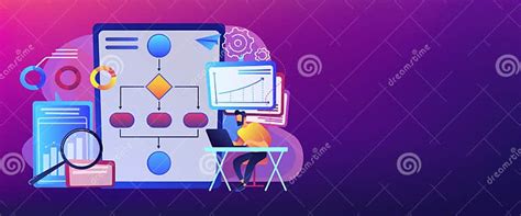 Business Process Automation Bpa Concept Banner Header Stock Vector