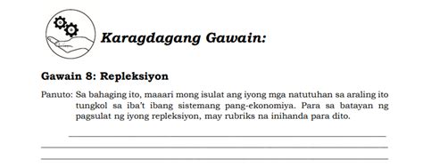 Karagdagang Gawain Gawain 8 Repleksiyon Panuto Sa Bahaging Ito