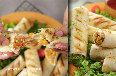 Cheesy Chicken Bread Roll Food Fusion
