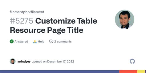 Customize Table Resource Page Title Filamentphp Filament Discussion