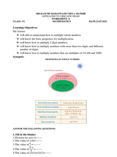 maths class 6 worksheet whole numbers pdf