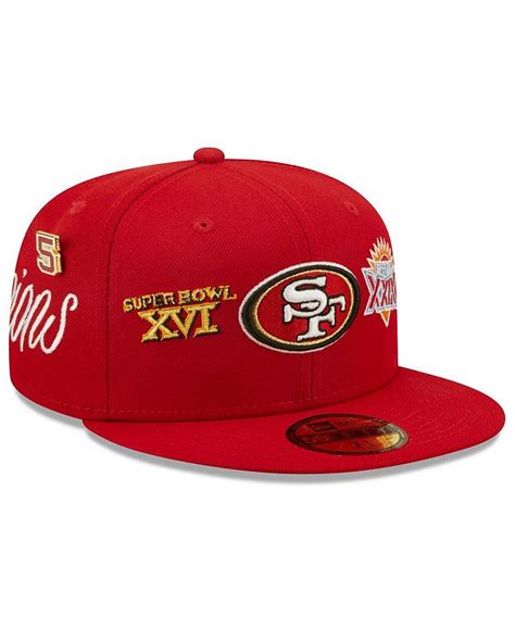 New Era Mens Scarlet San Francisco 49ers Historic Champs 59fifty
