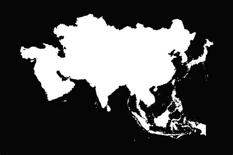 Simple Asia Map Isolated On Black Background 25844815 Vector Art At