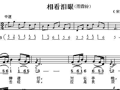 相看泪眼 雨霖铃 歌谱 简谱