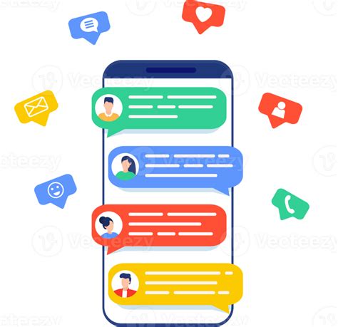 Online Chat Messages Text Notification On Phone 38966268 PNG