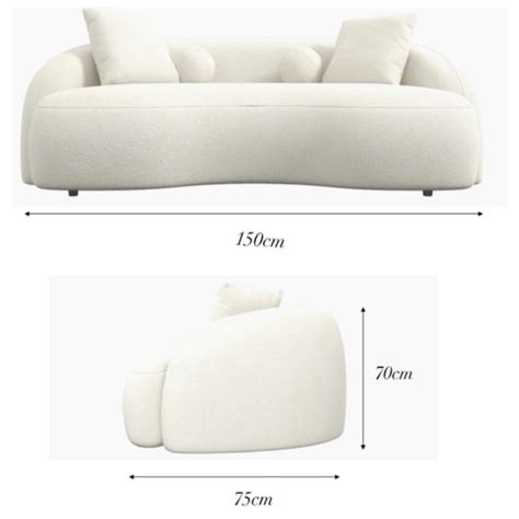 SofÁ Fleitas Deco Curvy 3 Cuerpos 1 Cuerpos Blanco