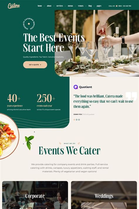 Catera Catering And Event Planner Wordpress Theme Event Planner