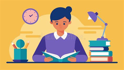 Un Estudiante Que Estudia Con Diligencia Simbolizando El Tiempo Y La