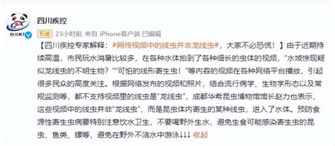 四川水域出現「龍線蟲」？專家：並非龍線蟲，不會引起大面積流行 每日頭條