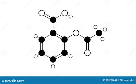 Aspirin Molecule Structural Chemical Formula Ball And Stick Model