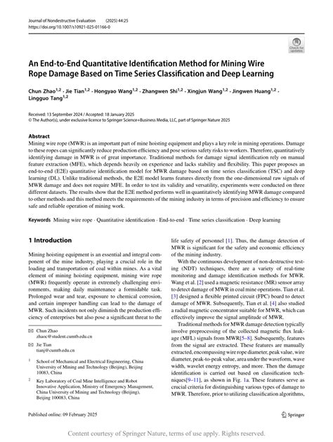 An End To End Quantitative Identification Method For Mining Wire Rope