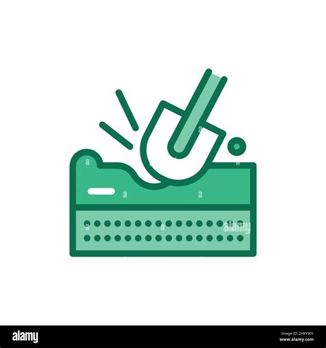 Dig Ground Color Line Icon Isolated Vector Element Outline Pictogram For Web Page Mobile App