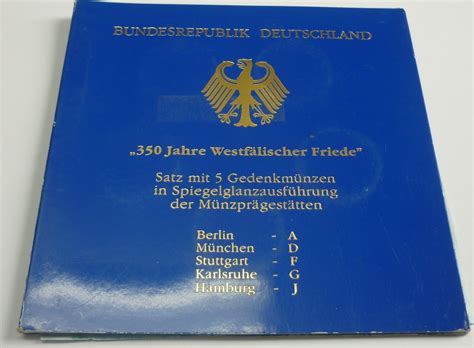 Deutschland BRD Germany 5 x 10 DM 1998 A J Gedenkmünzen Set 350
