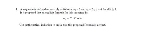 Solved A Sequence Is Defined Recursively As Follows A03